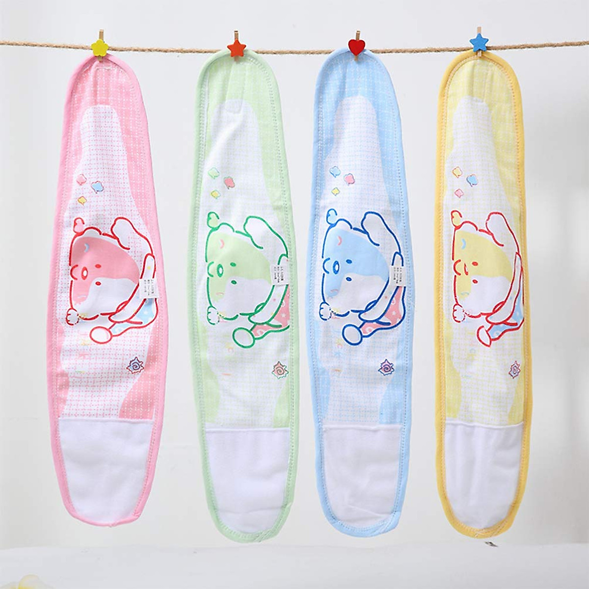 EXCEART 4pcs Baby Umbilical Hernia Belt Baby Belly Button Cord Band Infant Belly Wrap Adjustable Navel Belly Band