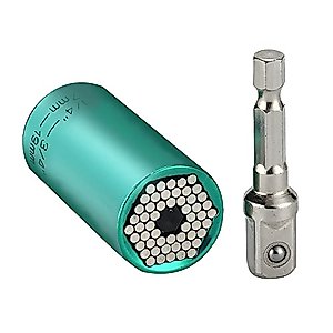 HUAZHICHUN Universal Socket,Adapter Socket for Wrench Ratchet & Power Drill,Portable Hand Gadget Gifts for Men and Women,Self-Adjusting Multifunctional Sockets,Green Shell (7-19mm)