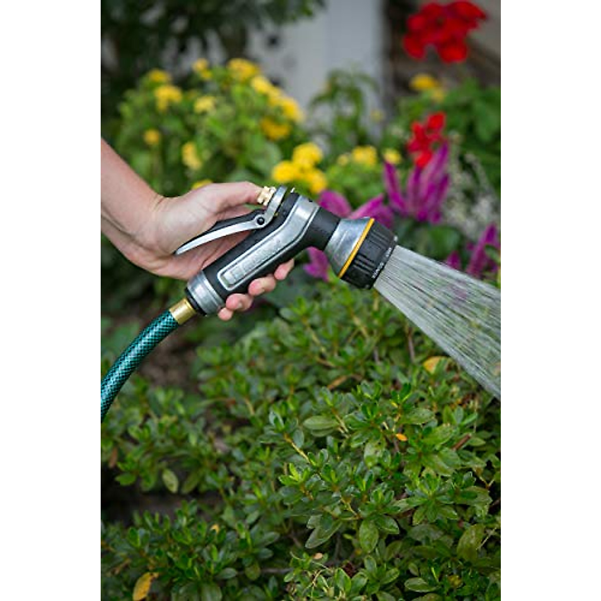 Melnor 65020-AMZ Metal Nozzle with QuickConnect Product Adapter Set, Multi-Pattern, Heavyweight Rear Trigger