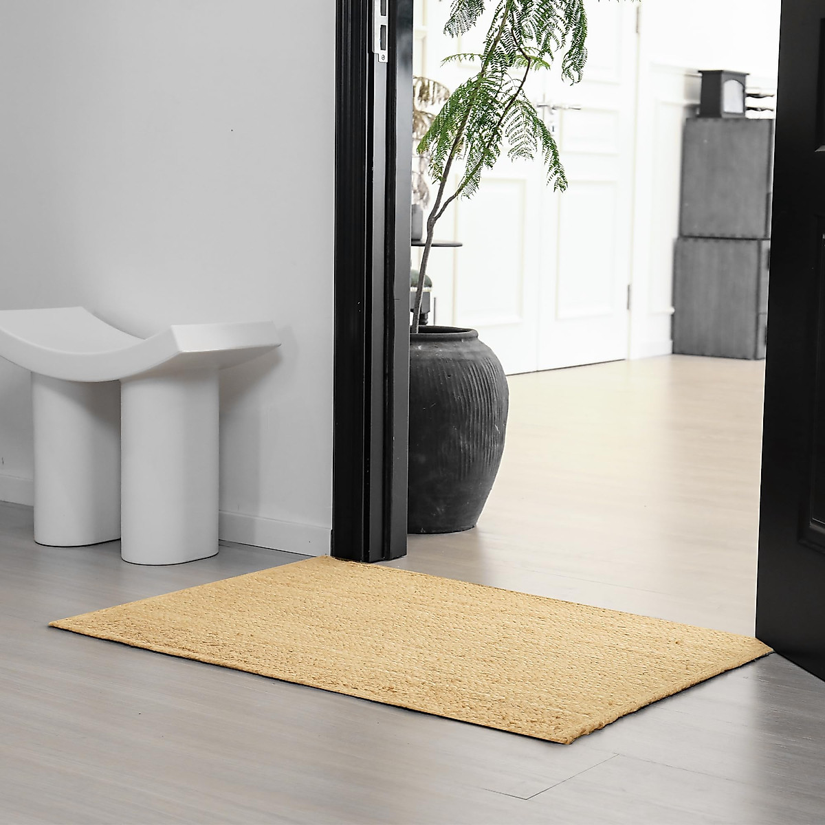 Jute Area Rug, 2x3 Natural Rug, Eco Friendly and Hypoallergenic Durable/Non-Shed Natural Fiber Rug as Entry Way Rug or Jute Kitchen Rug - Non-Slip Backing/Non-Stain Perfect For High Traffic Areas