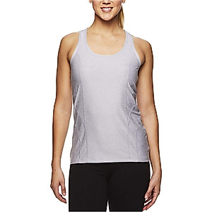 Reebok Womens Space Dye Print Racerback Tank Top, Grey, Medium