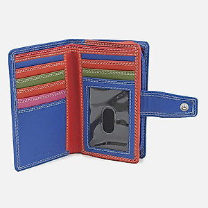 ALPHAHIDE Genuine Leather Wallet for Women - RFID Blocking Ladies Wallet - Multi Coloured Purse - Credit Card holder with Zip Coin Pocket - Gift Boxed