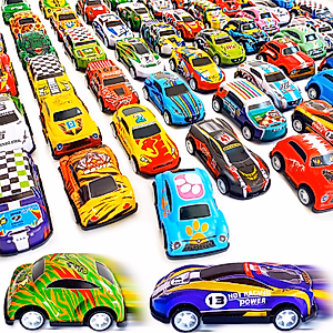 Qiuttnqn 50 PCS Mini Pull Back Cars,Fun Bulk Race Car Set,Mini Die-Cast Race Cars for Kids,Carnival Prizes for Boys and Girls,Christmas,Birthday,Party Gifts,Party Favors