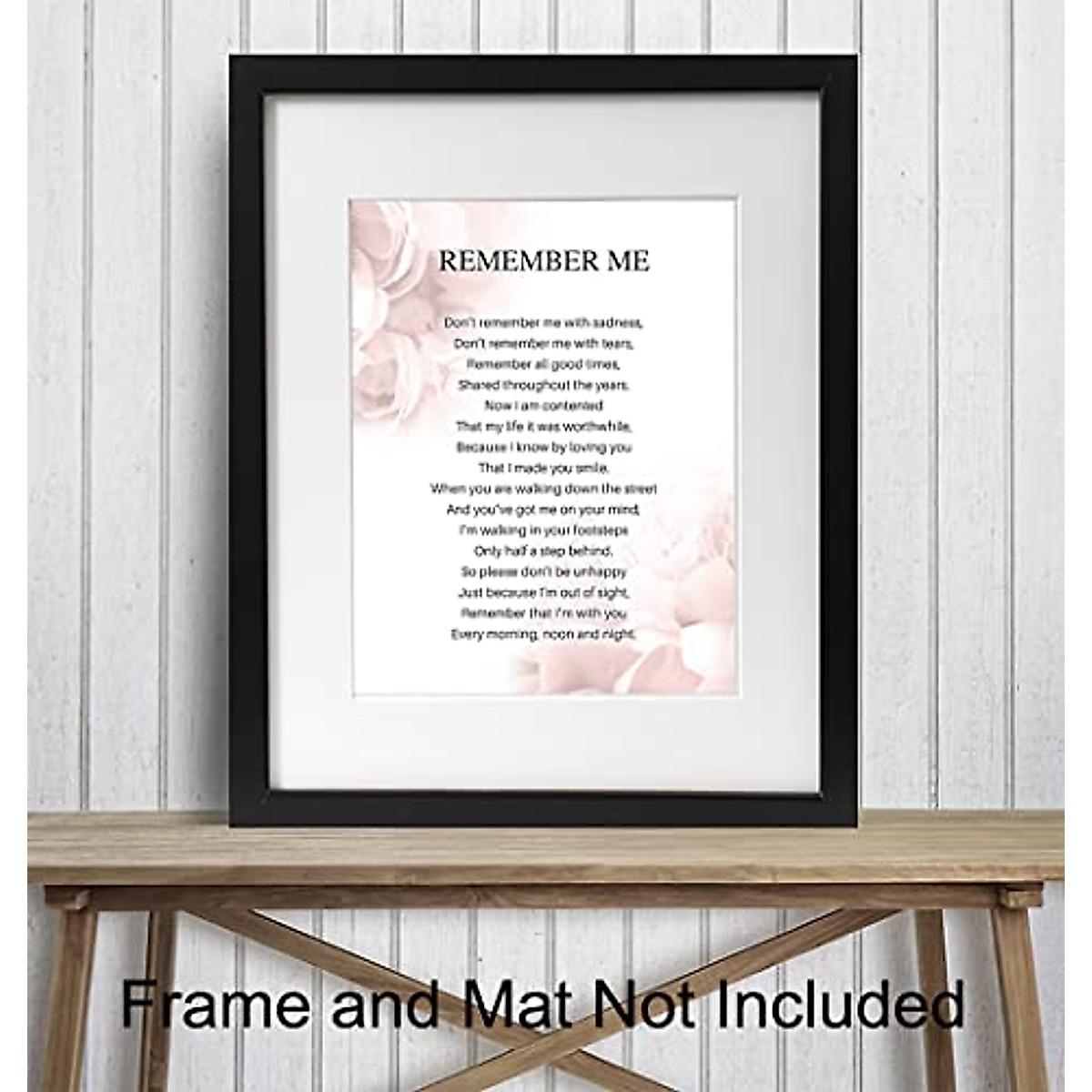 Memorial Remembrance Gift for Loved Ones - Encouragement Gift for Cat, Dog, Pet Owners - Sentimental Remember Me Wall Art, Room Decor, Home Decoration - 8x10 Floral Poster Photo Set UNFRAMED