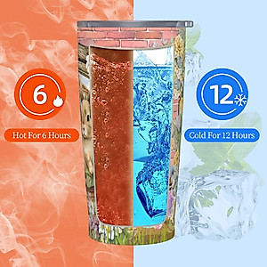 Worltoldb Easter Bunny 20oz Insulated Stainless Steel Tumbler With Lids And Straws Stainless Steel Double Wall Vacuum Insulated Travel Coffee Mug Leak-Proof Lid & Flip Lid For Hot And Cold Drinks