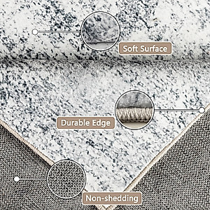 Capslpad 5x7 Abstract Area Rug, Non-Slip Washable Foldable Rug, Low Pile Ultra Soft Non-Shedding, Modern Grey Stain Resistant Large Rug for Living Room, Bedroom, Office, Dining, Room