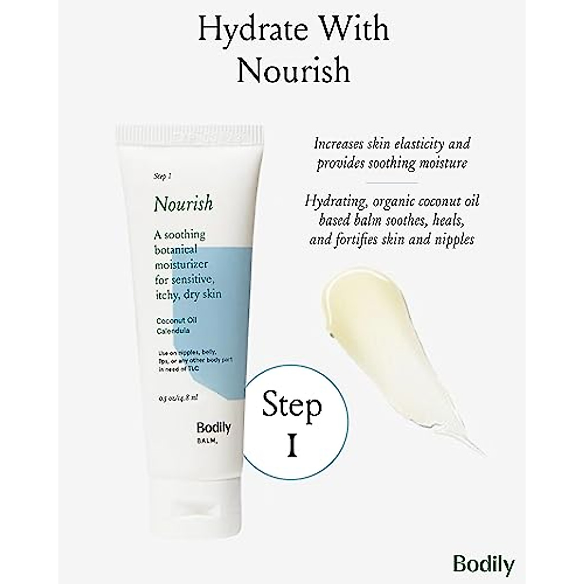 Bodily - Nip Duo Nipple Cream for Breastfeeding - 100% Natural - Lanolin Free Nipple Cream Set - Organic Nipple Butter to Hydrate and Protect Dry, Sore Skin - 2X 0.5oz