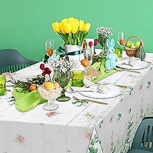 4 Pack Sage Green Eucalyptus Leaf Tablecloth Decorations, Plastic Spring Wood Sage Green Tablecloth Party Decorations, Green Disposable Table Cover for Baby Shower Birthday Wedding Party, 54x108 Inch