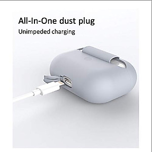 Airpods Pro Case Cover-Portable Shockproof Soft Silicone case, Compatible with Apple AirPods Pro(Front LED Visible),AirPods Pro Case Cover with Keychain (Cream Color)