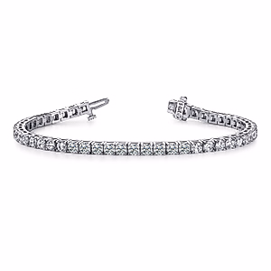 Houston Diamond District 4 Carat 14K White Gold Classic Stackable LAB GROWN Diamond Tennis Bracelet 4 Prong Ultra Premium Collection (E-F Color, VS2-SI1 Clarity)