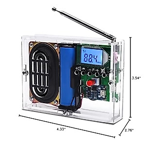 MiOYOOW FṂ Radio Kit, LCD Display Rechargeable Digital Radio Module DIY Kit with Headphone Jack, Soldering Leaning Project for College High School Education and Home Office Outdoor Use