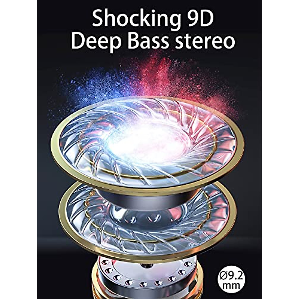 HAPPYAUDIO W1 Stereo Headphones for 3.5mm Jack with Metal bass with Microphone for Game Sports Call up