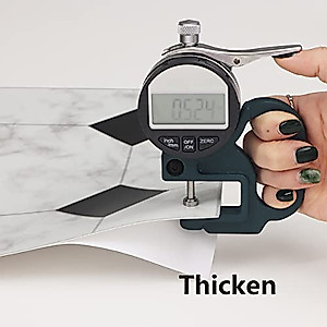 CiCiwind Peel and Stick Floor Tiles 12 PCS-12" x 12" Self Adhesive Black & White Marble Lattic Pattern Floor Tiles for Bathrooms，Kitchen，Living Room，Dining Room