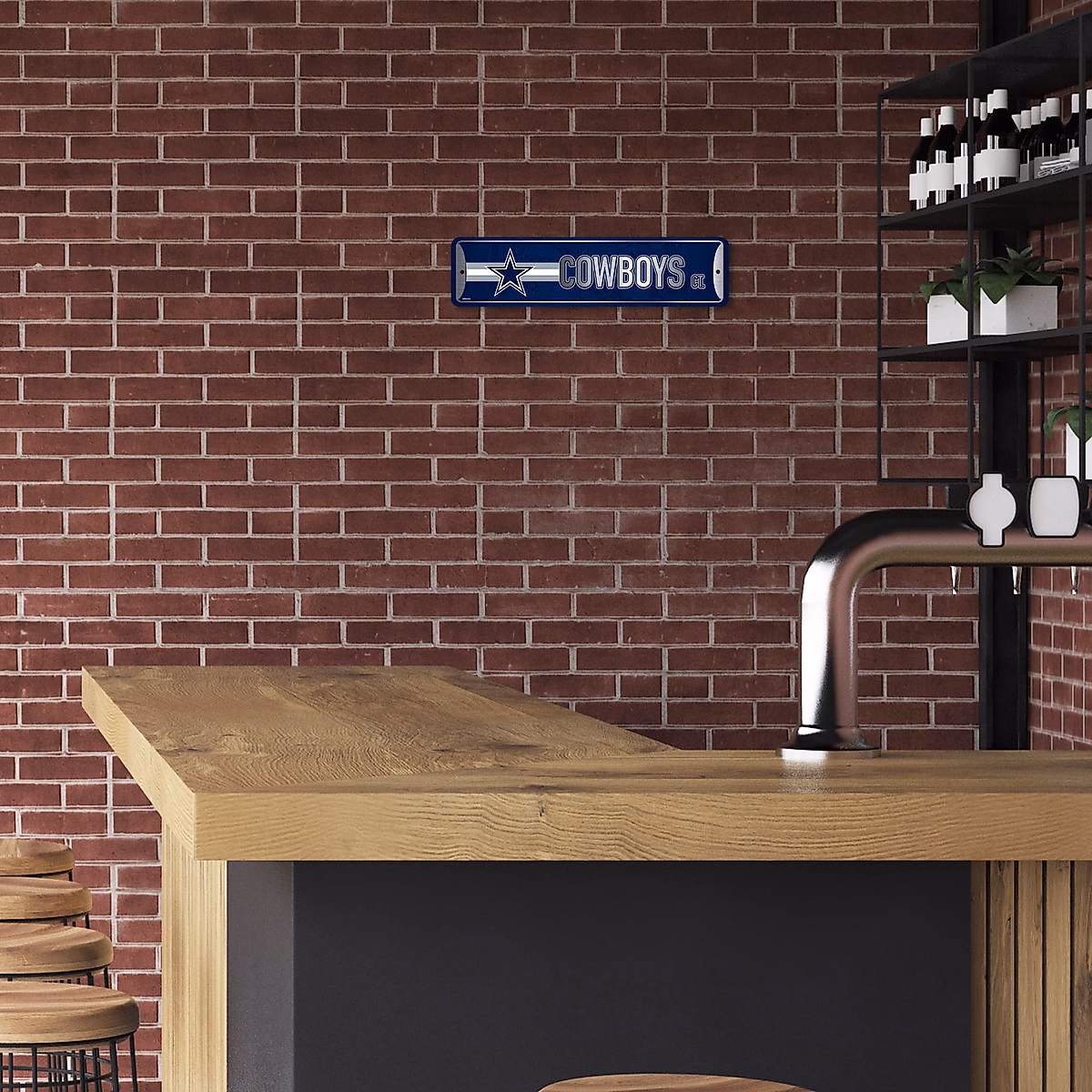 Rico Industries NFL Dallas Cowboys Home Décor Metal Street Sign (4" x 15") - Great for Home, Office, Bedroom, & Man Cave - Made, Silver