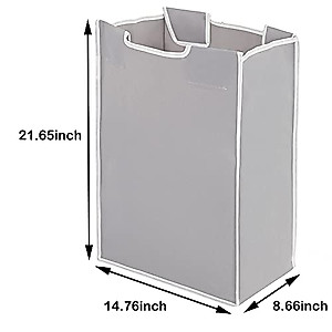 STORAGE MANIAC 2 Pack Laundry Sorter Replacement Bags, No Hangers, Laundry Hamper Cart Removable Replacement Bags, Laundry Storage Organizer Replacement Bags, Gray