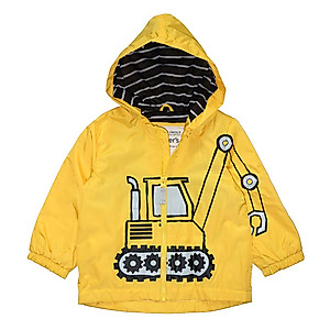 Carter's Boys' Little Favorite Rainslicker Rain Jacket, Yellow Tractor, 5/6