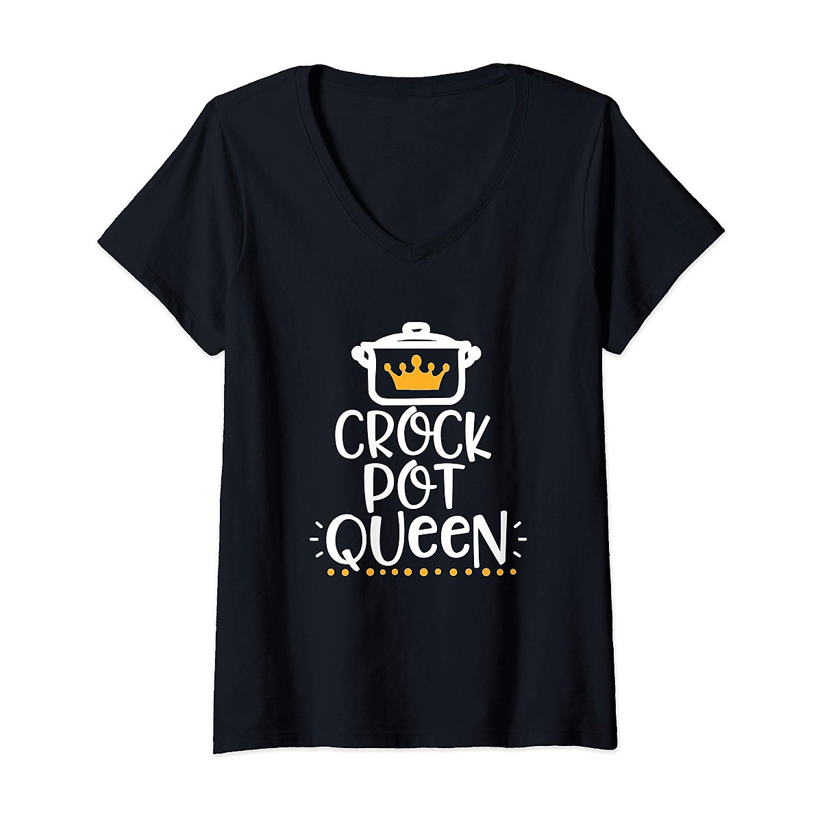Womens Funny "Crockpot Queen" V-Neck T-Shirt
