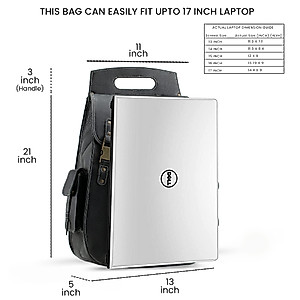 Handmade World Vintage Full Grain 18 Inch Black Leather Laptop Large Backpack Casual Bookbag Daypack Camping Travel Rucksack Knapsack