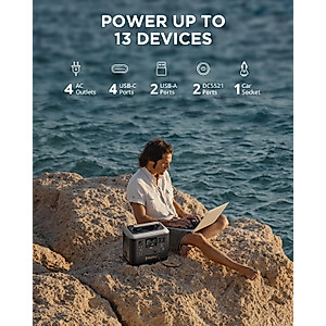 BigBlue Solar Generator 1075.2Wh with 2PCS 150W Solar Panels, 4x1000W (2000W Surge) AC Outlets, PD 100W USB-C, 10ms UPS, Portable Power Station with Panels for Home Backup, Emergency, RV Camping