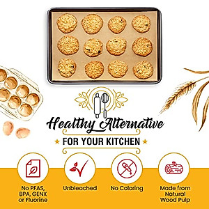 Parchment Paper Baking Sheets by Baker's Signature | Precut Non-Stick & Unbleached - Will Not Curl or Burn - Non-Toxic & Comes in Convenient Packaging - 12x16 Inch Pack of 120