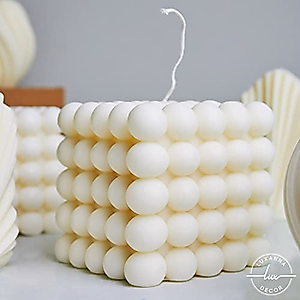 LUXANNA Large Decorative Scented Bubble Candle (White) - Handmade Aesthetic Candle for Home Decor - Minimalist & Cute Soy Wax Scented Candles Ideal Gift for Mother's Day, Birthday, Wedding, etc.