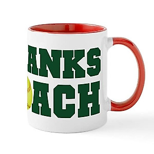 CafePress Thanks Softball Coach Mug Ceramic Coffee Mug, Tea Cup 11 oz