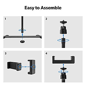 LimoStudio Overhead Flexible Gooseneck Tabletop 13.6-Inch Tripod Lightweight Stand Phone Holder Mount Compatible with iPhone, Galaxy, Pixel, AGG3314