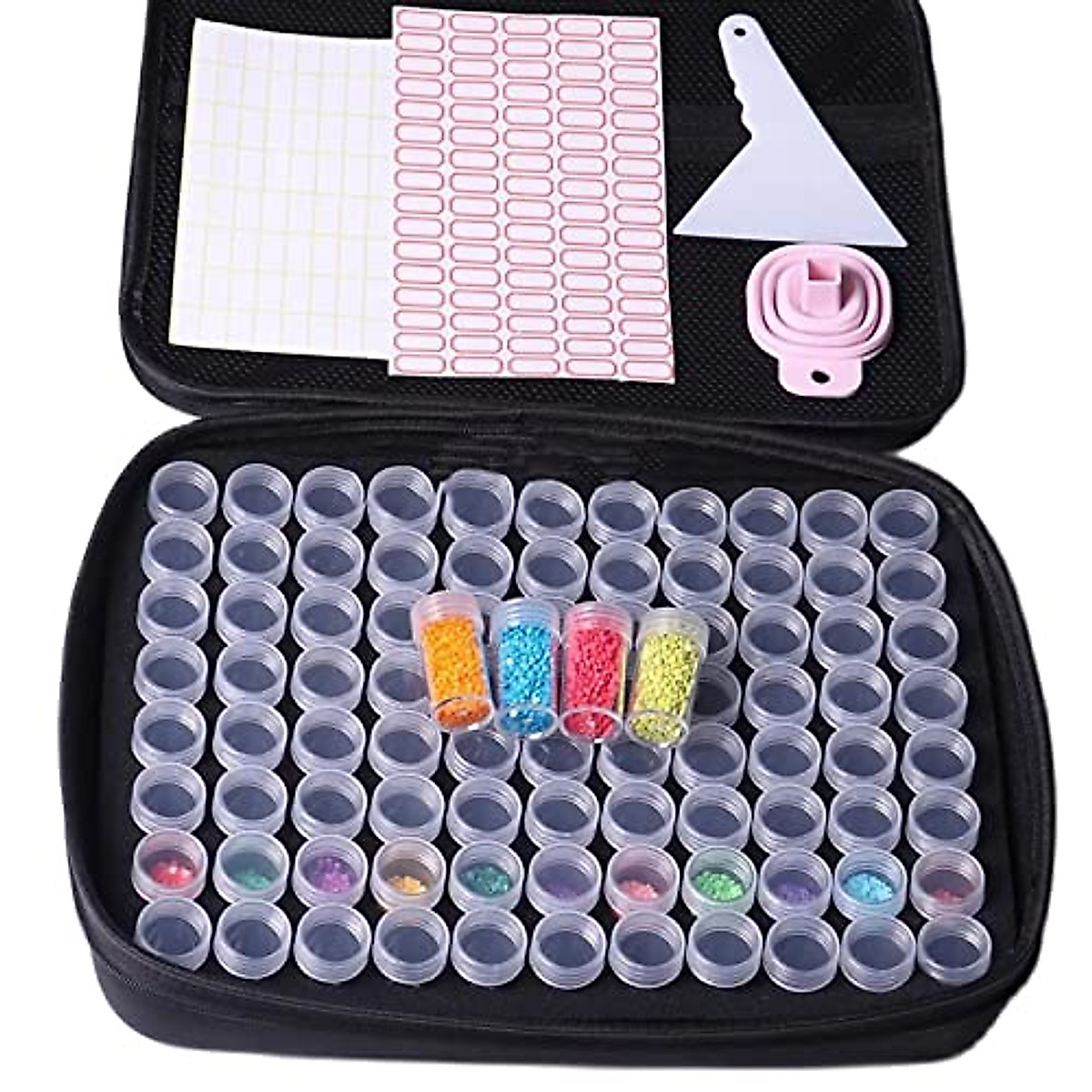Diamond Painting Container Storage with 20 Bottles/88 Bottles, Jewelry Container Tool Box for Beads, Rhinestones