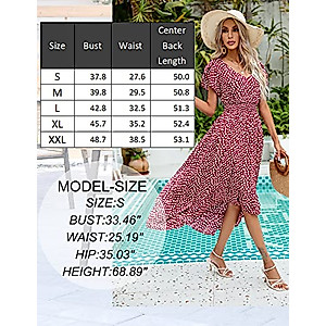HALCYEEN Floral Printed Wrap Butterfly Sleeve V-Neck Summer Dresses Lace Up High Low Beach Party Midi Dress