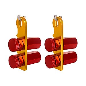 Upgrade Tall Stair Gauges for Framing Square, Easy Grip Tall Stair Gauges for Framing Jig Stair Layout with Holder Carabiner Stair Gauges Knobs Tool,Non-Slip (2 Sets, Red)