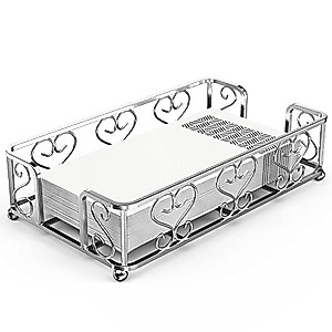 LEVIMETREE Guest Towel Silver Napkin Holder Guest Towel Holder for Bathroom Modern Serviette Holder Tissue Dispenser Perfect for Outdoor Events -Dining Table Napkin Holder, Home Décor Bathroom Trays