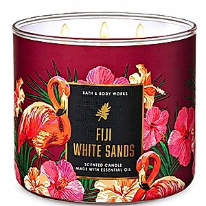 White Barn Bath and Body Works, 3-Wick Candle w/Essential Oils - 14.5 oz - 2021 Spring Scents! (Fiji White Sands)