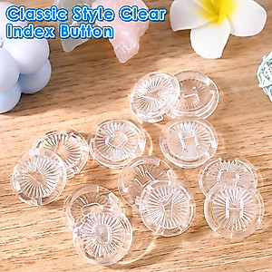 Dreyoo 4 Pack Faucet Index Buttons, Compatible with Gerber 94-445 94-446 94-447 Faucet Handles Button, Bathroom Sink Knobs Hot, Cold, Diverter Index Buttons, Acrylic, Clear