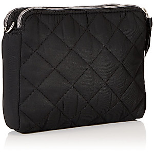 Vera Bradley Women's Performance Twill RFID Medium Triple Compartment Crossbody Purse, Black, One Size