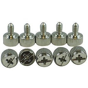 10 x Silver/Chrome Computer Case Thumbscrews (6-32 Thread) for Cover / Power Supply / PCI Slots / Hard Drives