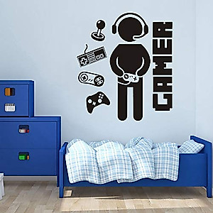Game Decals for Boys Room, Creative Game Wall Sticker for Kids Room Boys Bedroom Playroom Wall Decor (Game Decal D)