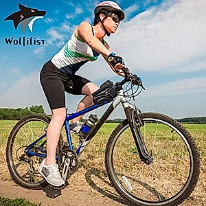 WOLFILIST Bike Bag, Waterproof Bike Frame Bag with Sun-Visor Rain Cover, Bike Phone Holder with TPU Sensitive Touch Screen