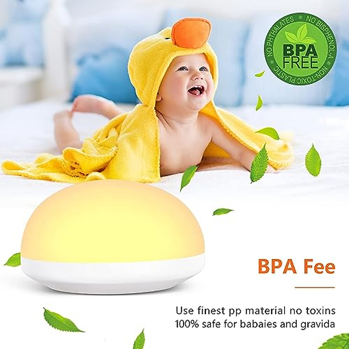 OOWOLF LED Night Lights for Kids Rechargeable Bedside Lamp with Color Changing Mode Dimmable Touchable Ambient Light for Reading, Sleeping, and Relaxing