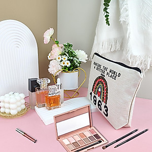 62nd Birthday Gifts for Women, 62 Year Old Gifts Ideas Makeup Bag for Mom, Grandma, Friend, Sister, 1963 Retirement Mother's Day Christmas Decorations Cosmetic Travel Toiletry Organizer Zipper Pouch