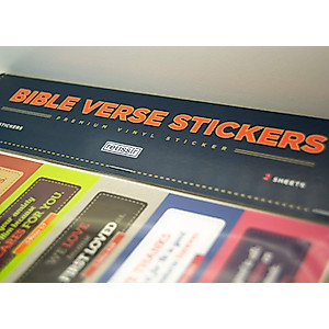 reussir Bible Verse Stickers (Set of 48 Stickers with 24 Inspirational Christian Quotes) 1" x 2.5" Scripture Stickers