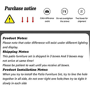 Shintenchi 5 Pieces Outdoor Patio Sectional Sofa Couch, Black PE Wicker Furniture Sets, Patio Conversation Sets with Washable Cushions Glass Coffee Table for Garden, Poolside, Backyard,Red