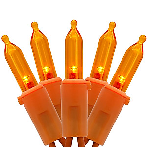 YULETIME Orange LED Christmas Lights, 66 Feet, 200 Count, UL Certified, Commercial Grade, Indoor/Outdoor Use