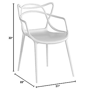 Mod Made Mid Century Modern Molded Plastic Loop Chair (Set of 2), White