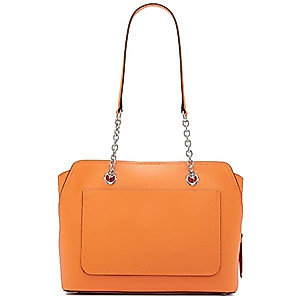 Calvin Klein Hailey Micro Pebble Triple Compartment Chain Satchel, Seville Orange