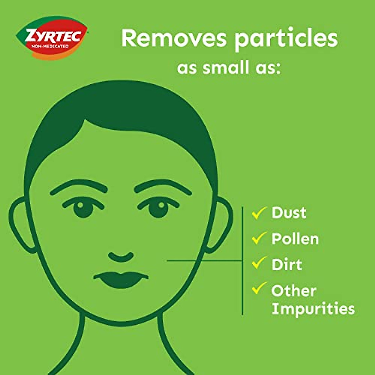 Zyrtec Soothing Face Wipes, Refreshing Non-Medicated Facial Towelettes with Micellar Water to Remove Particles as Small as Dust, Pollen & Dirt, Alcohol- & Oil-Free, 2 x 25 ct