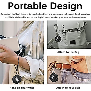 Miimall Compatible for Samsung Galaxy Buds 2 Pro Case/Galaxy Buds Pro Case/Galaxy Buds 2 Case/Galaxy Buds Live Case, Shockproof Full Protective with Lanyard Keychain for Galaxy Buds 2 Pro(Black)