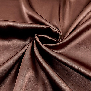 Silky Satin Charmeuse Solid Chocolate, Fabric by the Yard