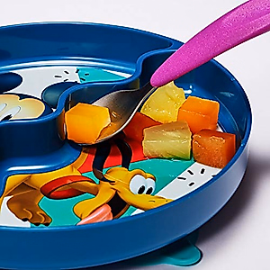 The First Years Disney Mickey Mouse Baby Suction Plate - Divided Toddler Plates with Suction - Kids Plates Made Without BPA