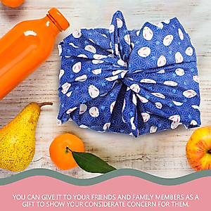 ABOOFAN Japanese Traditional Wrapping Cloth Rabbit Printed Handkerchief Bento Lunch Bandana Cover Bag Gift Box Packaging Cloth for Home Outdoor Picnic