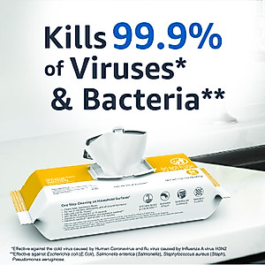 Amazon Brand - Solimo Disinfecting Wipes, Lemon & Fresh Air Scent, Sanitizes/Cleans/Disinfects/Deodorizes, 80 Count (Pack of 4)